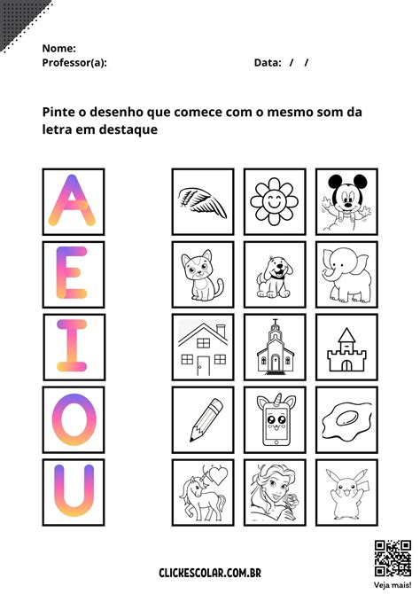 Atividade Alfabeto para Educação infantil