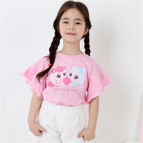 캐치 티니핑 여아용 하츄핑 프릴 5부 롱 티셔츠 Pk 이모션캐슬 스토어 아이들을 위한 마법의 공간