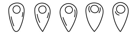 Doodle Pin Location Icon Hand Drawn Map Pointer Marker Navigation