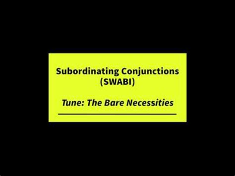 Subordinating Conjunction Swabi Examples