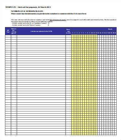 Excel Work Plan Template