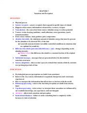 PSYC 100 Chapter 5 Pdf CHAPTER 5 Sensation And Perception SENSATION