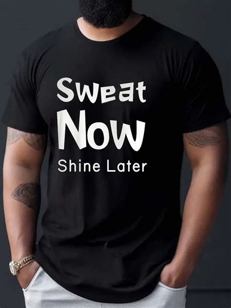 Sweat Later Print T Shirt Tees Men Casual Short Sleeve Temu Canada