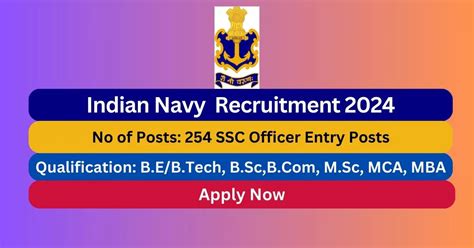 Indian Navy Recruitment 2024 254 SSC Officer Posts Apply Now