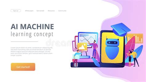 Chatbot Self Learningconcept Landing Page Stock Vector Illustration Of Page Assistant 131417607