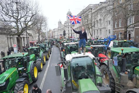 Hundreds Of Tractors Drive Through Central London In Farmers Protest