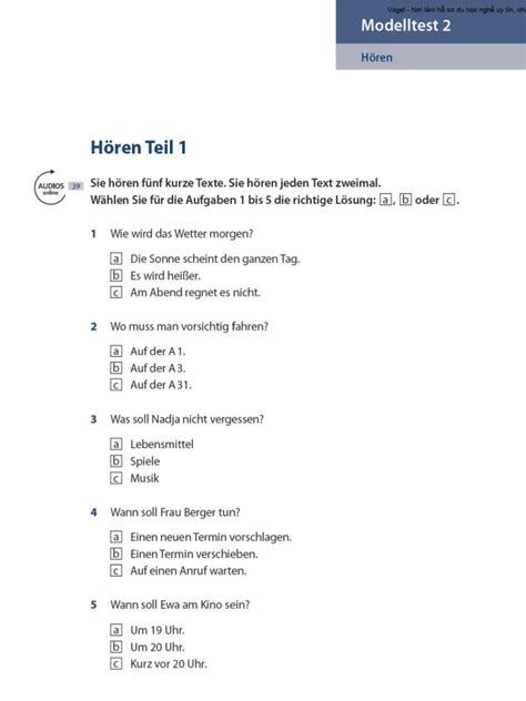 Pruefungstraining Gz A2 Hoeren Modelltest 2 Teil 1 Pdf