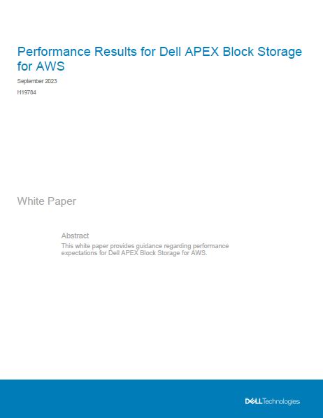 Performance Results For Dell Apex Block Storage For Aws Dell Technologies Info Hub