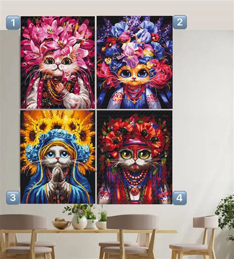 Картини за номерам Україна🇺🇦🎨🖼 Картини від художниці Маріанни Пащук👩🏻‍🎨 «Котики в