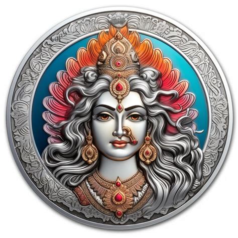 Premium Ai Image Goddess Laxmi Silver Coin Goddess Laxmi Ai Images