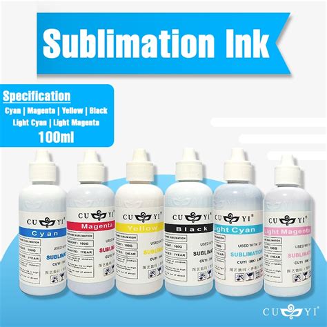 Cuyi Sublimation Ink 100ml For Modified Inkjet Printer 6 Colors Shopee Philippines