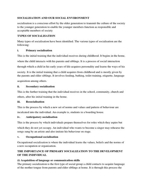 Socialisation Pdf Socialization Schools