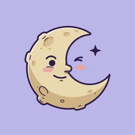 Cartoon Winking Moon