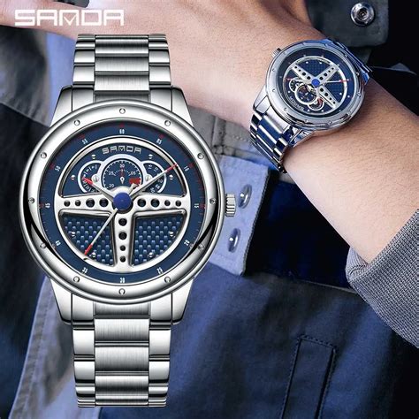 Reloj De Pulsera Deportivo Para Hombre Modelo 3D De Volante De Coche
