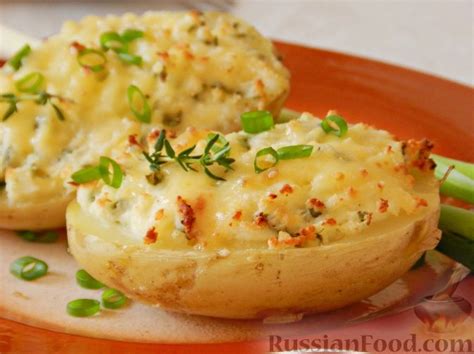 Рецепт Запеченный картофель фаршированный сыром фета на