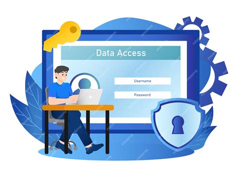 Premium Vector Data Access Security Illustration