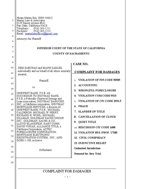 Sample Class Action Complaint Pdf Mortgage Backed Security Deed