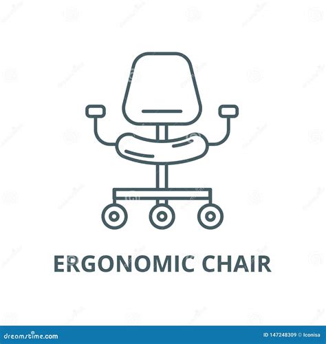 Ergonomic Chair Vector Line Icon Linear Concept Outline Sign Symbol