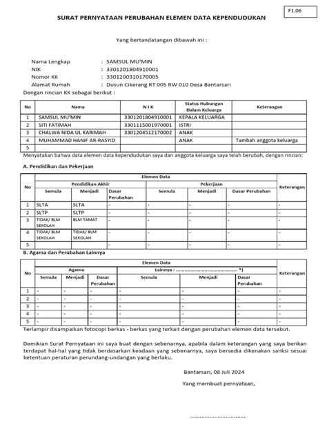 Formulir F1 06 Pdf