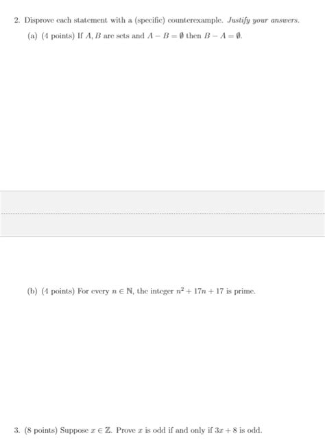 solved number 2 and 3 please 2 disprove each statement
