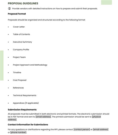 Best Rfp Template For Software Development Wordlayouts