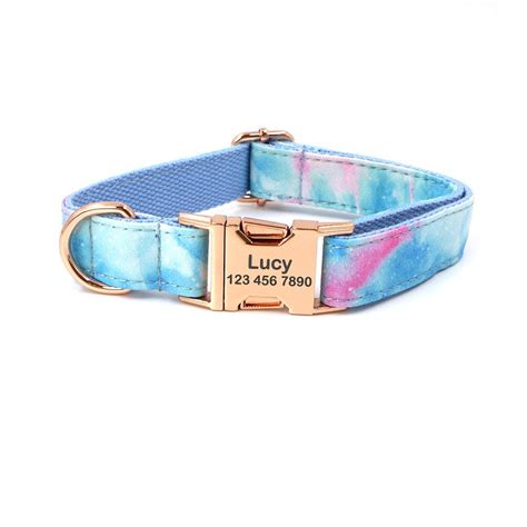 Print Personalized Pet Collars Custom Dog Collar With Leash Set