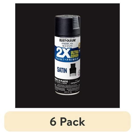 Rust Oleum 2x Ultra Cover Satin Canyon Black Paintprimer Spray 12 Oz