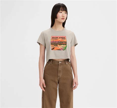 Cropped Graphic Jordie Tee Grey Levis® Us