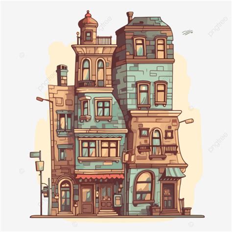 城市建筑 向量 貼紙剪貼畫卡通卡通建築背景插畫套裝手繪插畫 貼紙 剪貼畫向量圖案素材免費下載，png，eps和ai素材下載 Pngtree