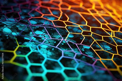 Polymer Structure Background In Neon Bright Colors Generative Ai Stock Illustration Adobe Stock