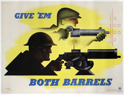 Give Em Both Barrels Original Vintage Poster Chisholm Larsson Gallery