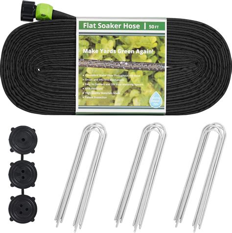 Amazon KOBAZ Flat Soaker Hoses 50 Ft Save 70 Water Leakproof