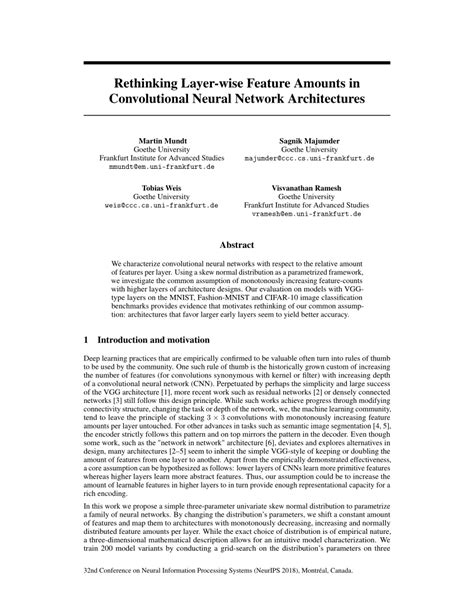 Pdf Rethinking Layer Wise Feature Amounts In Convolutional Neural Network Architectures