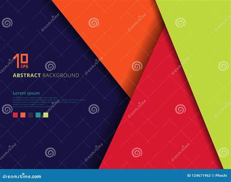 Template Geometric Colorful Overlap Layer On Blue Background Wit Stock Vector Illustration Of