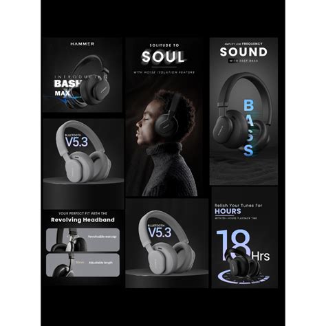 Hammer Bash Max Over The Ear Wireless Bluetooth Headphones With Mic