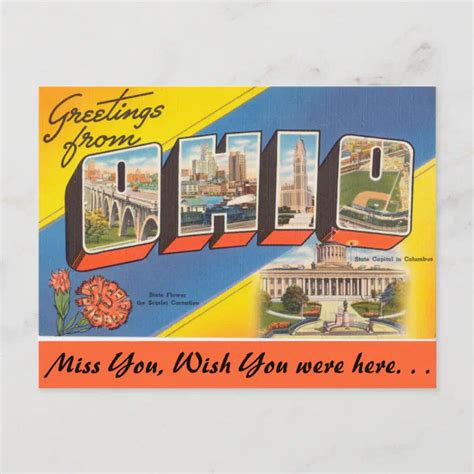 Greetings From Ohio Postcard Zazzle