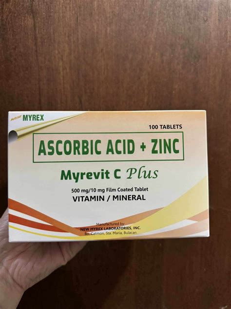 Ascorbic Acid Plus Zinc Myrevit C Plus Lazada Ph