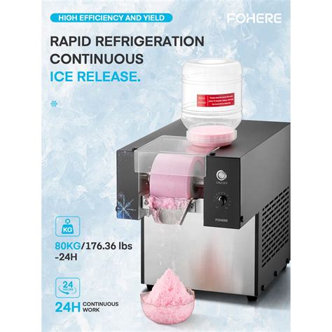 Commercial Snowflake Ice Machine 176lbs 24h 360w Shaved Ice Machine F