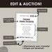 Editable Silent Auction Item Description Sheet Auction Info Sheet