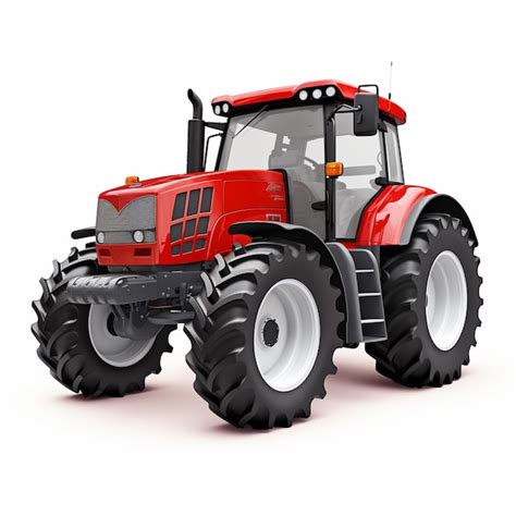 Premium Ai Image Red Huge Tracktor For Agriculture