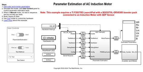 estimate induction motor parameters using parameter estimation blocks