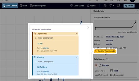 set a data quality warning tableau