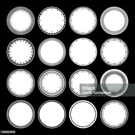 기계식 시계 얼굴 베젤 분 및 시간 표시가 있는 시계 다이얼 타이머 또는 스톱워치 요소 분할이 있는 빈 측정 원 눈금 벡터 일러스트레이션 0명에 대한 스톡 벡터 아트 및