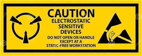 Caution Electrostatic Sensitive Devices Stock Vector Illustration Of