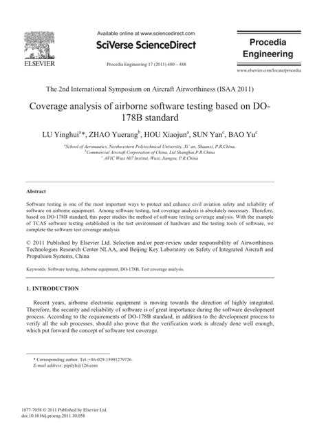 Pdf Coverage Analysis Of Airborne Software Testing Based On Do 178b Standard