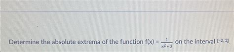 Solved Determine The Absolute Extrema Of The Function