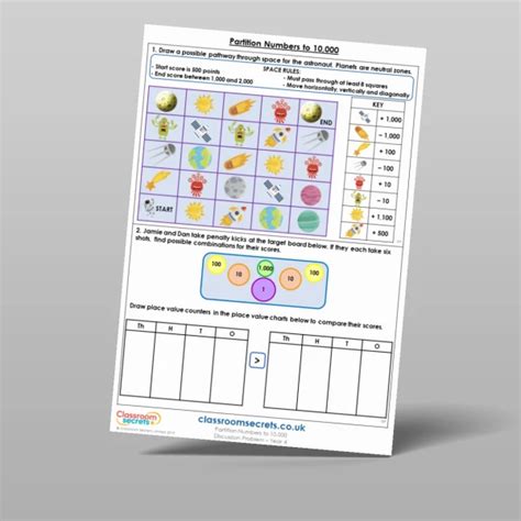 Year 4 Partition Numbers To 10 000 Mixed Activity Resource Classroom