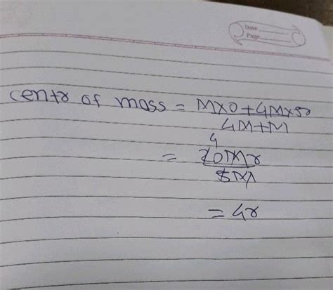 16 two point like objects of masses m and 4 m separated by distance sr