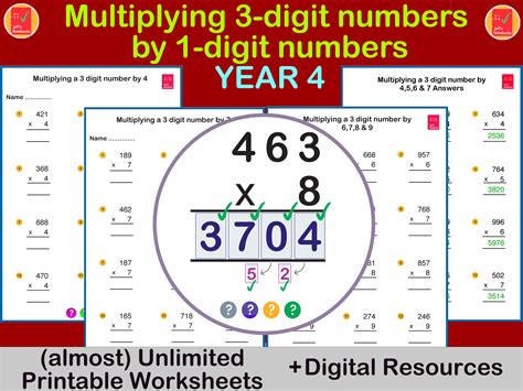 Multiply A 3 Digit By A 1 Digit Number Using The Standard Algorithm By