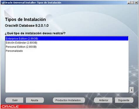 Cómo instalar Oracle 9i en Windows paso a paso Proyecto A